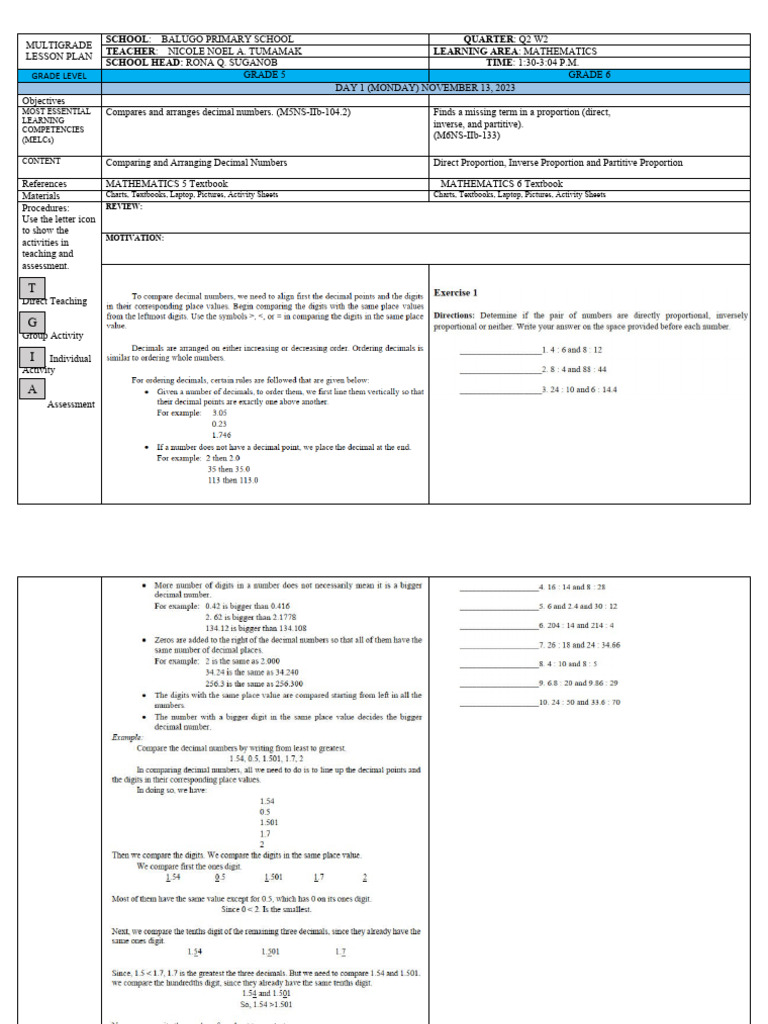 LESSON-PLAN-MATHEMATICS (2) | PDF | Lesson Plan | Learning