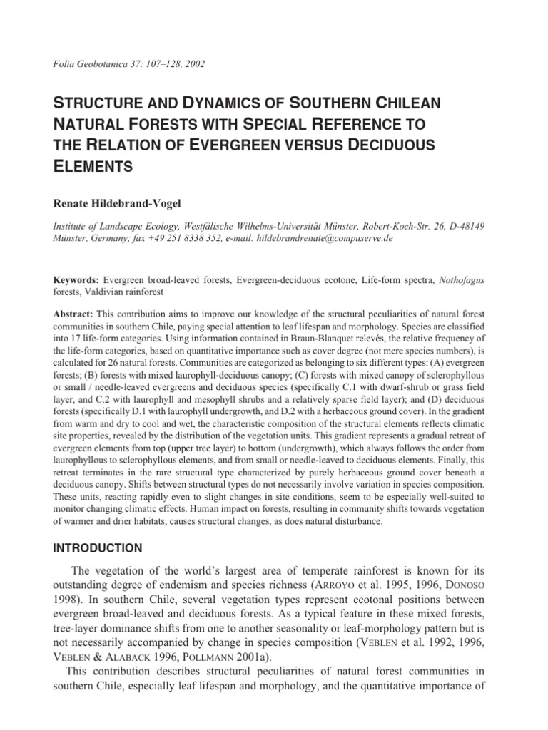 Southern Chilean Forest Structure Analysis | PDF | Forests | Vegetation