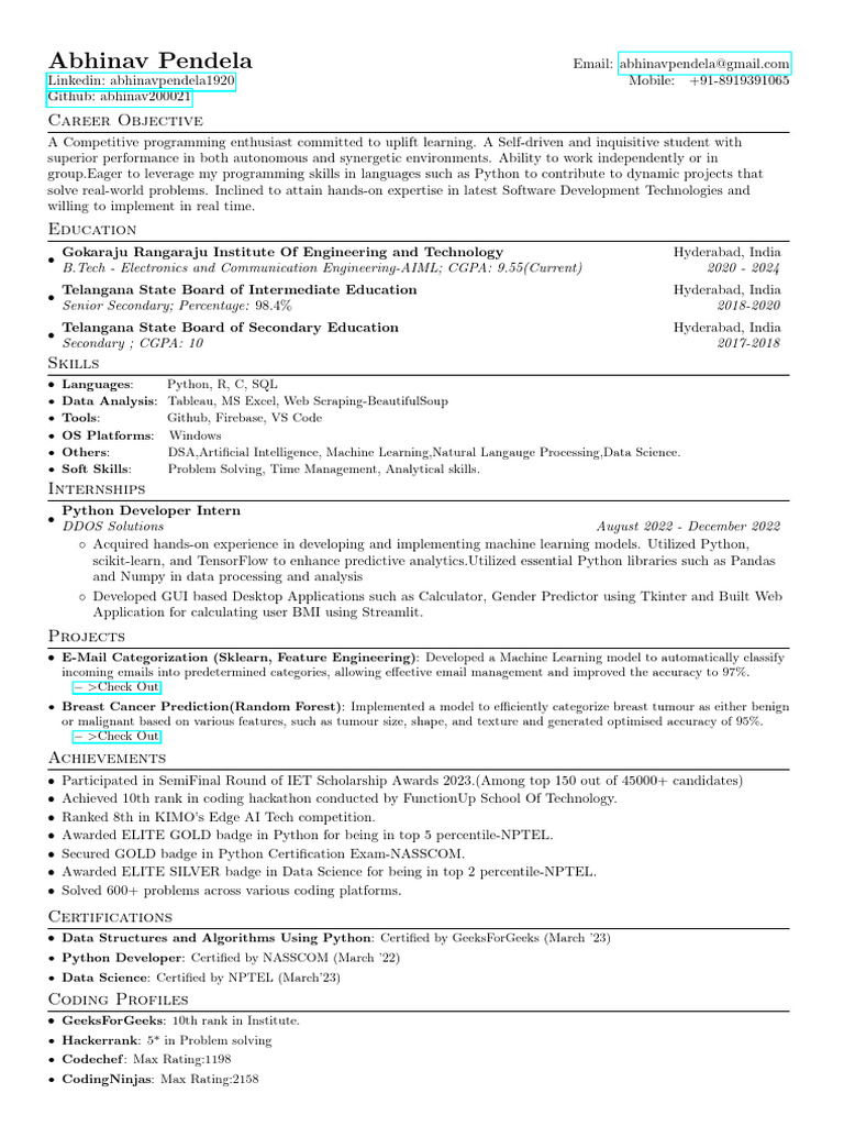 Aspiring Software Developer Profile | PDF | Python (Programming Language) | Machine Learning
