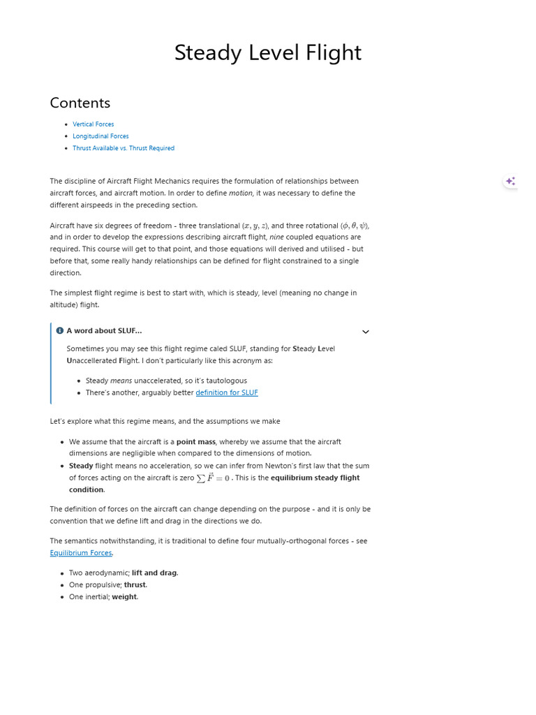 Steady Level Flight - Aircraft Flight Mechanics by Harry Smith, PHD ...