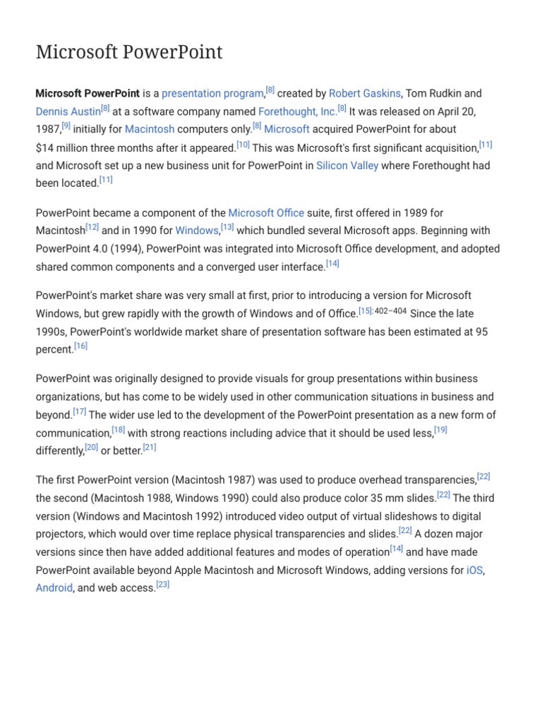 Microsoft PowerPoint - Wikipedia | PDF | Microsoft Power Point ...