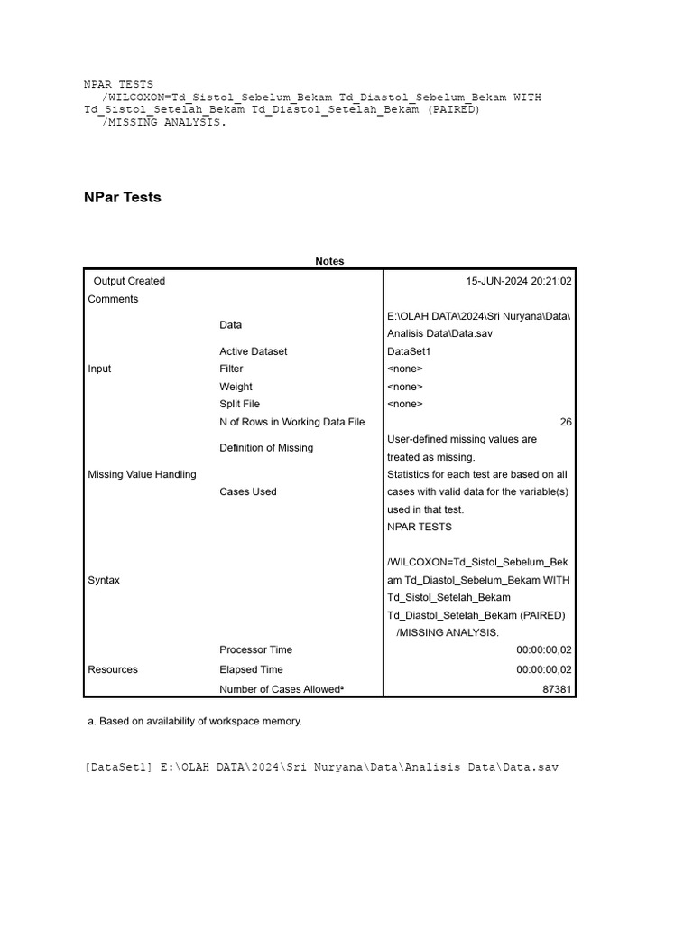 Hasil Uji Wilcoxon | PDF | Computing | Computer Programming