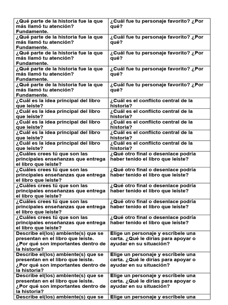 Preguntas Plan Lector 3 Café Literario | PDF