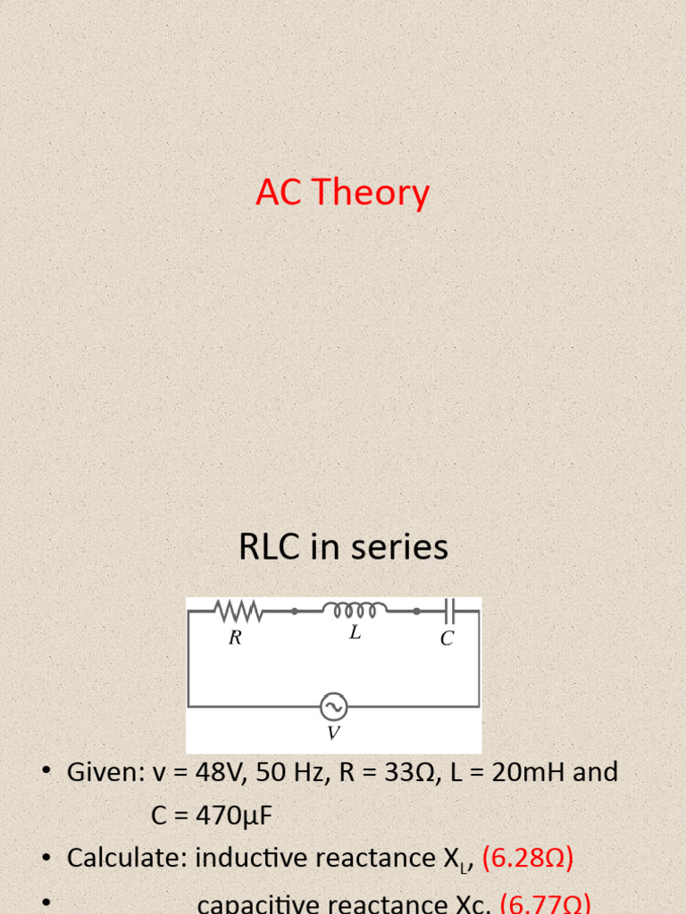 Lesson 3-6A Basic AC Theory | PDF | Electrical Impedance | Capacitor