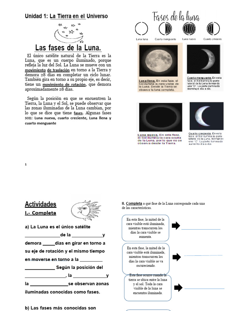 Fases de la Luna y su Ciclo Lunar | PDF | Luna | Cuerpos del sistema solar