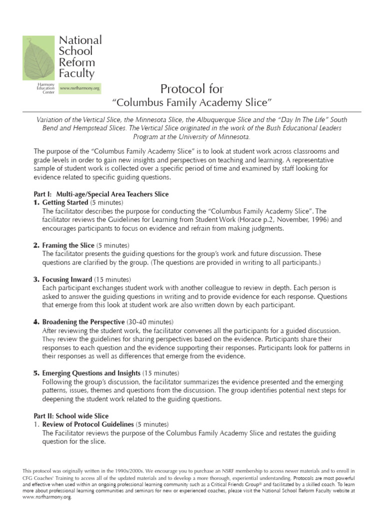 Slice Columbus Protocol | PDF | Learning | Cognition