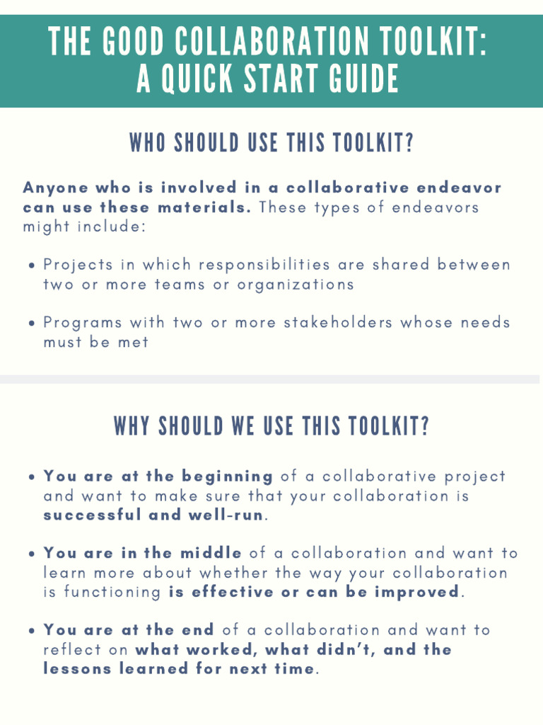 The+Good+Collaboration+Toolkit | PDF | Leadership | Brainstorming