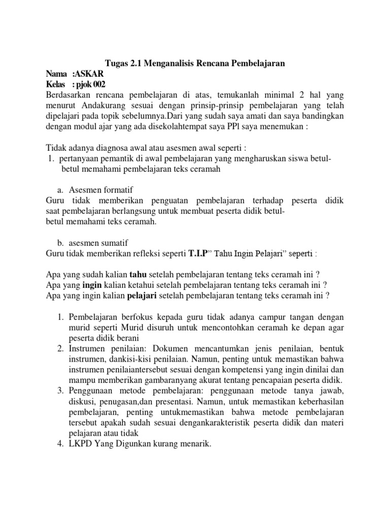 Askar Topik 2 Pemahamna Peserta Didik | PDF | Karier & Perkembangan | Pengembangan Diri