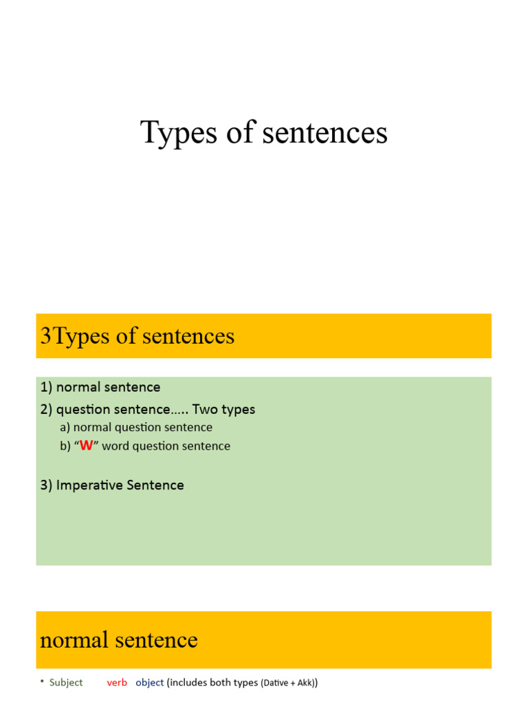 Types of Sentences-German | PDF