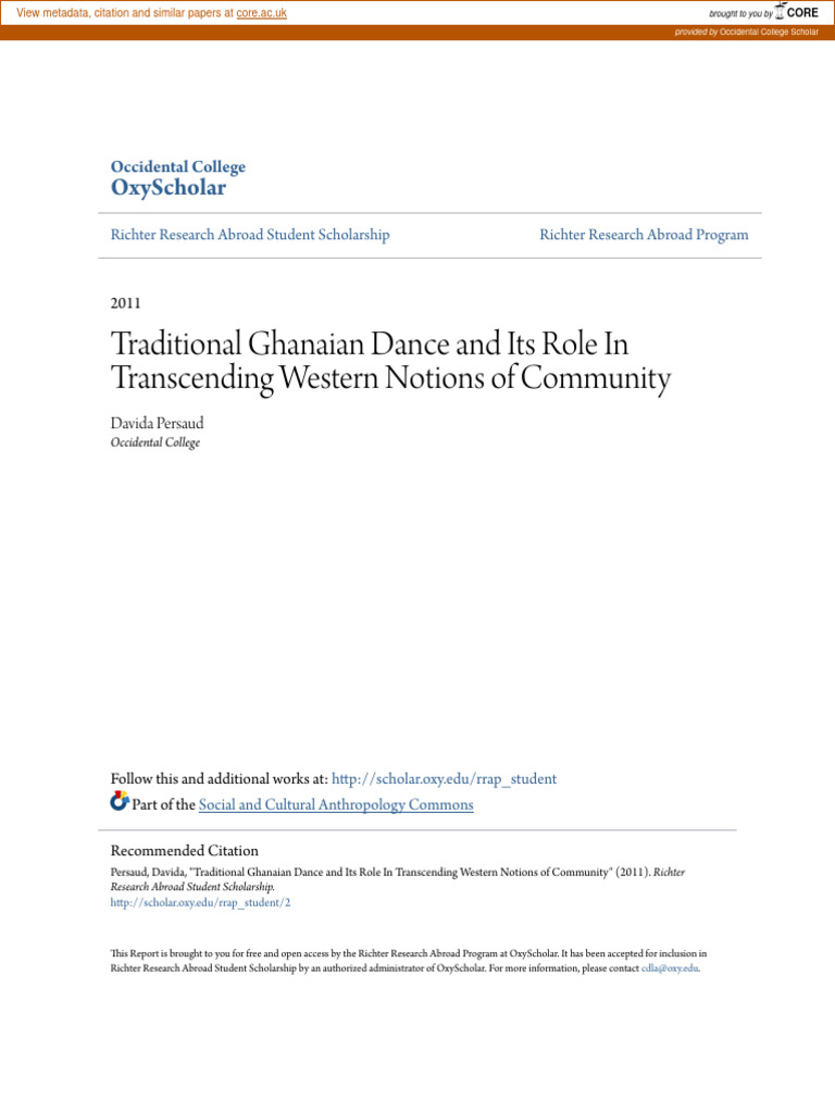 Traditional Ghanaian Dance and Its Role in Transcending Western Notions ...