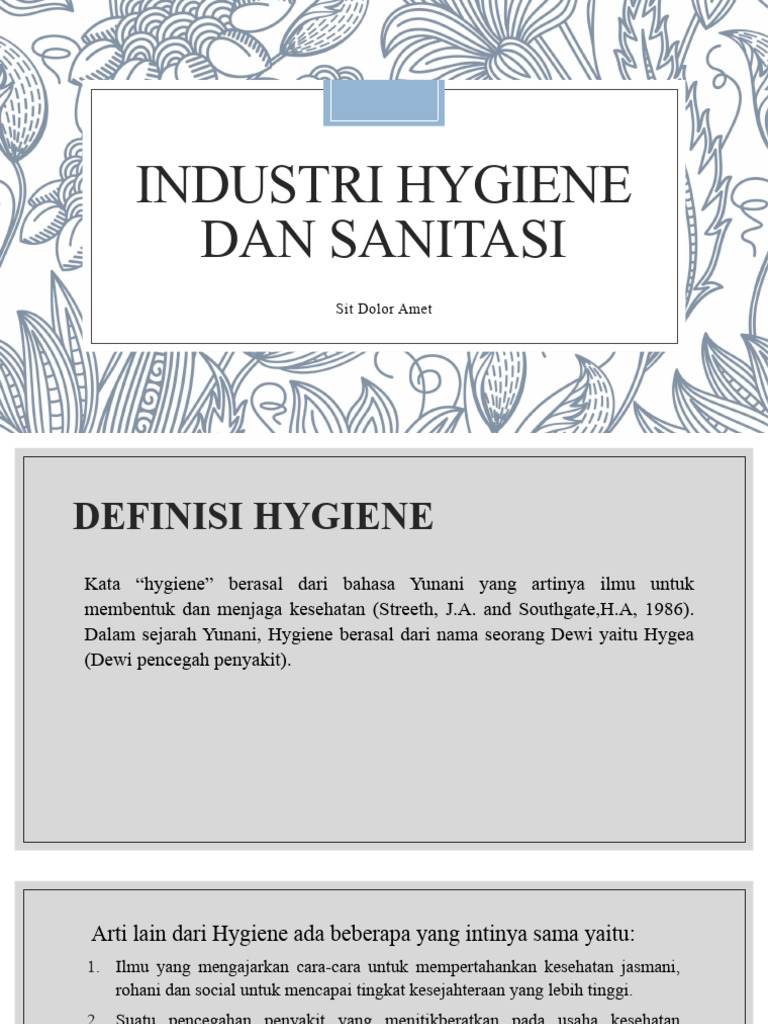 Definisi dan Manfaat Hygiene dan Sanitasi | PDF