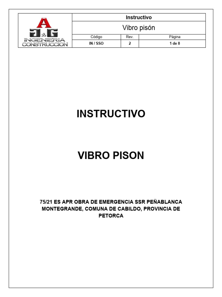 Instructivo Vibro Pisón | PDF | Acelerador | Tanques