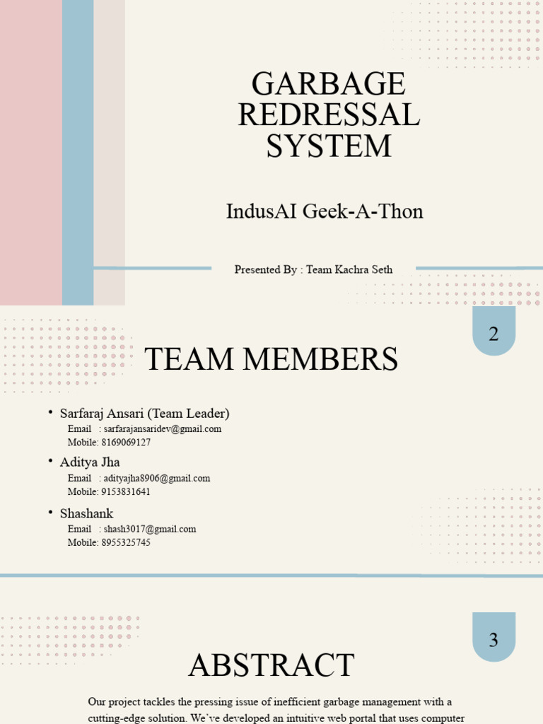 Garbage Redressal System | PDF | Usability | Computer Vision