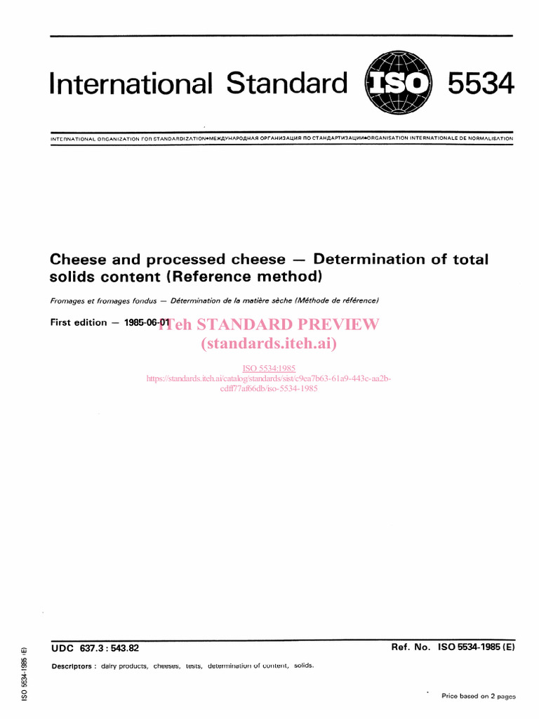 ISO-5534-1985 Solids | PDF | International Organization For ...