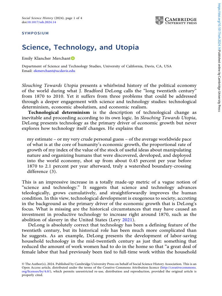 Science, Technology, and Utopia | PDF | Poverty | Poverty & Homelessness