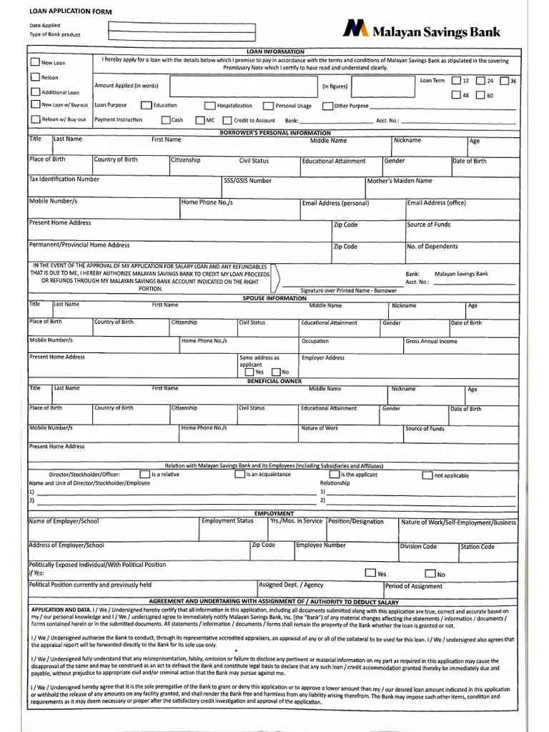 Blank Application Form | PDF
