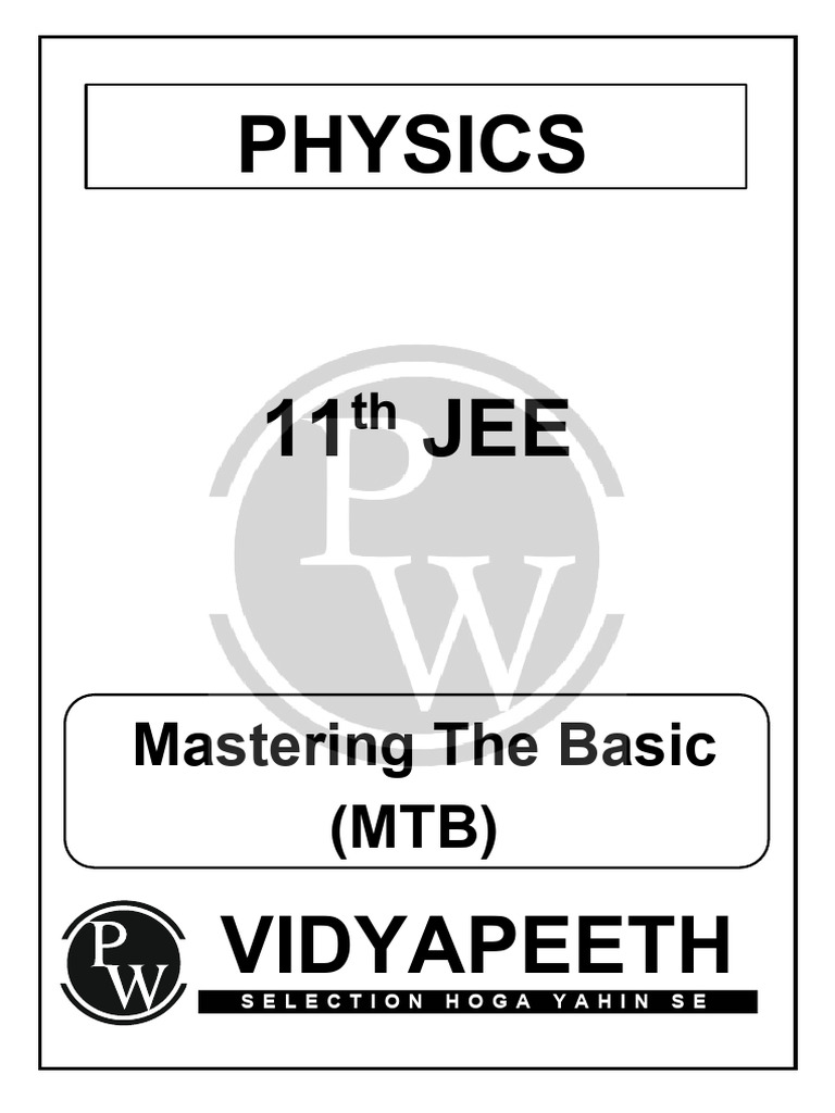 DPP-1 - XI - JEE - PHY - Mastering The Basic (MTB - 1) | PDF | Euclidean Vector | Force