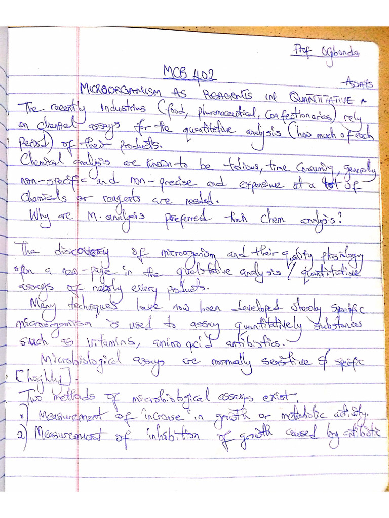 MCB 402 Prof Ogbonda note | PDF