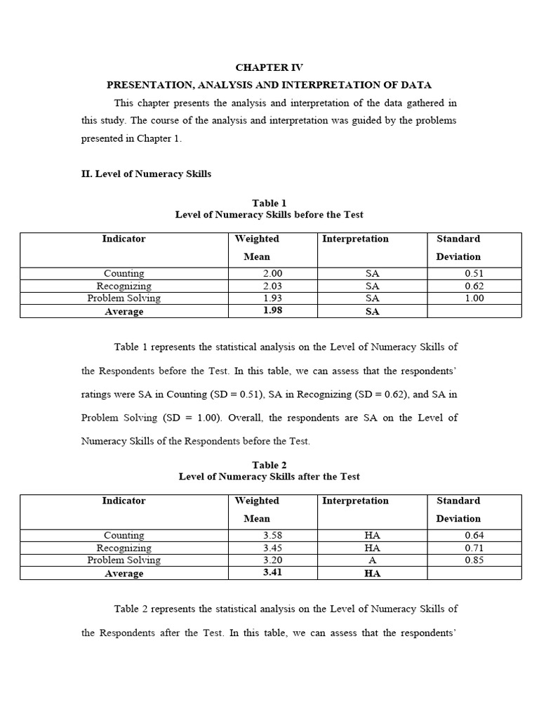 Chapter 4 Interpretation of Data | PDF | Standard Deviation | Weighted ...