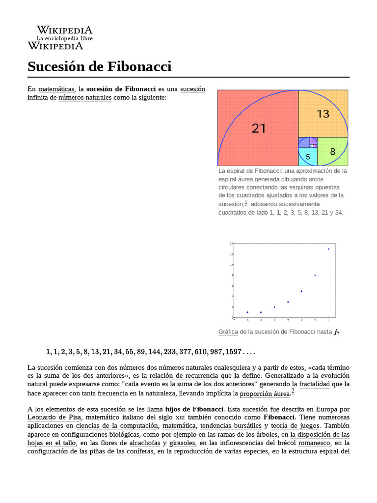 Sucesión de Fibonacci | PDF | Números | Algoritmos
