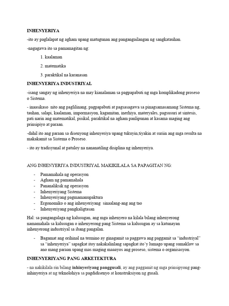 Inhenyeriya | PDF