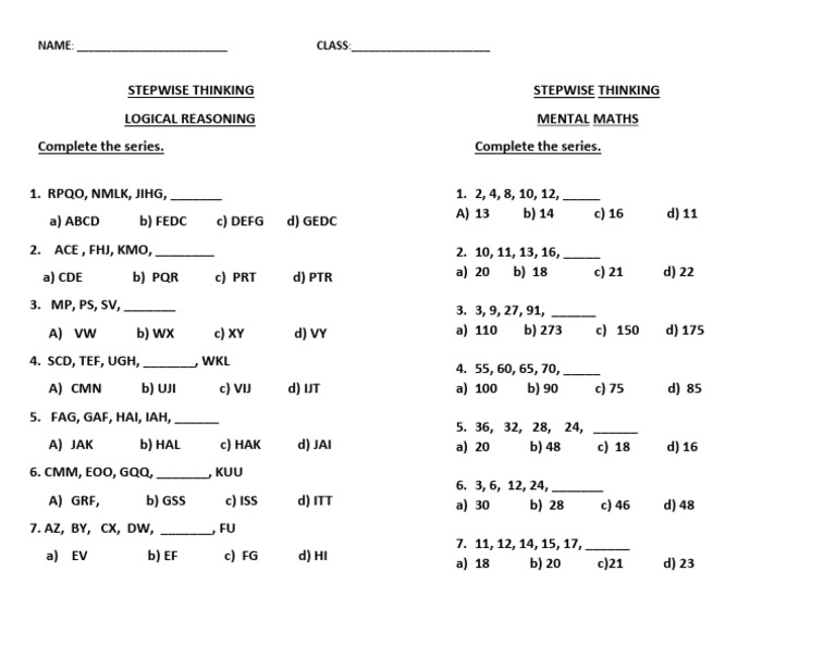 Stepwise Thinking 2 | PDF | Teaching Methods & Materials