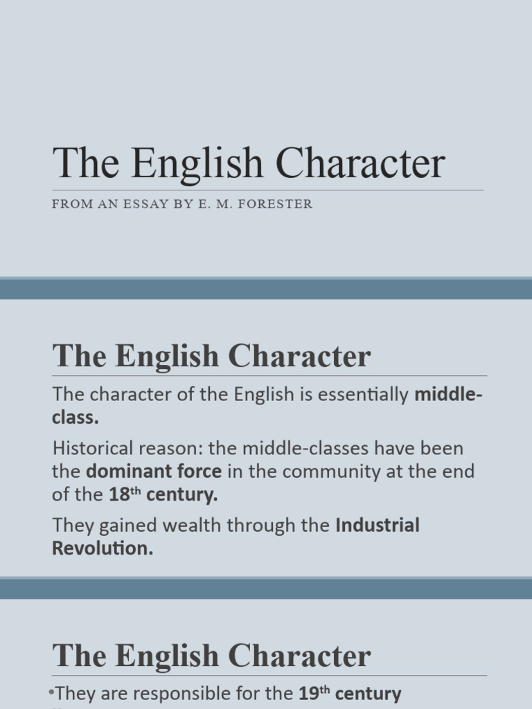 Understanding the English Character | PDF