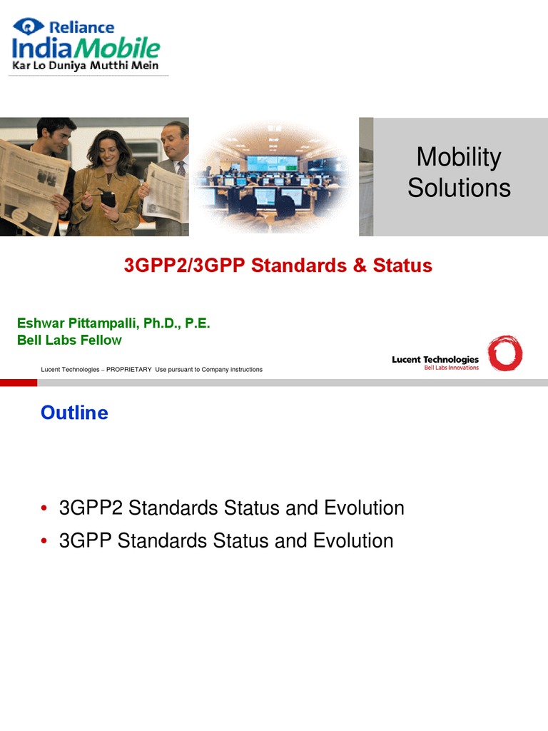 Mobility Solutions: 3GPP2/3GPP Standards & Status | PDF | High Speed ...