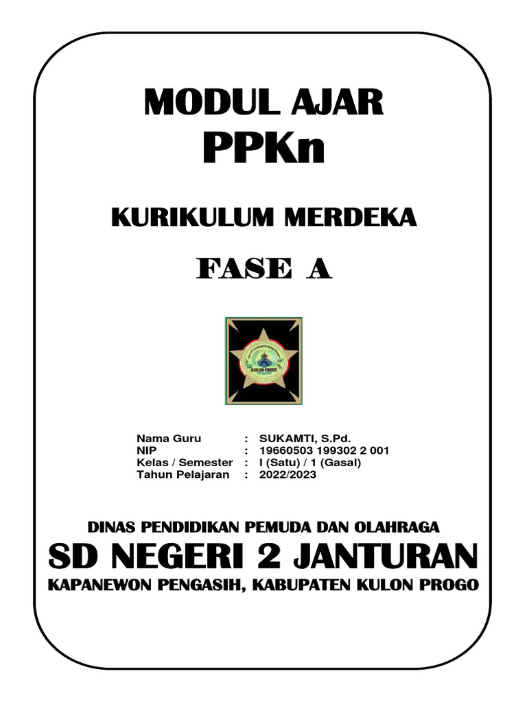 MODUL AJAR PPKn KELAS 1 KUMER | PDF
