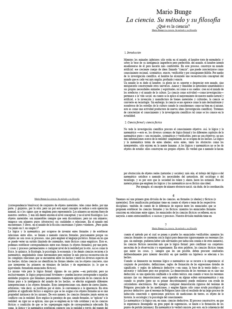 Bunge Mario - Qué es la ciencia - Capítulo 1 | PDF | Conocimiento ...