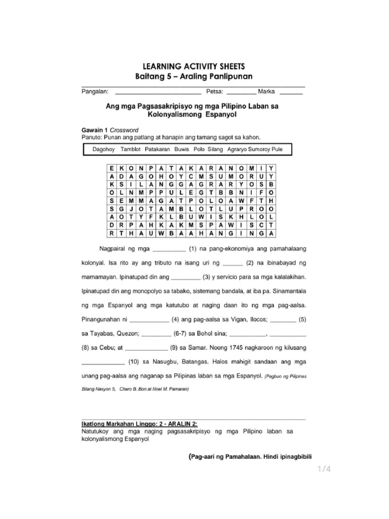 Learn Act Sheet AP | PDF