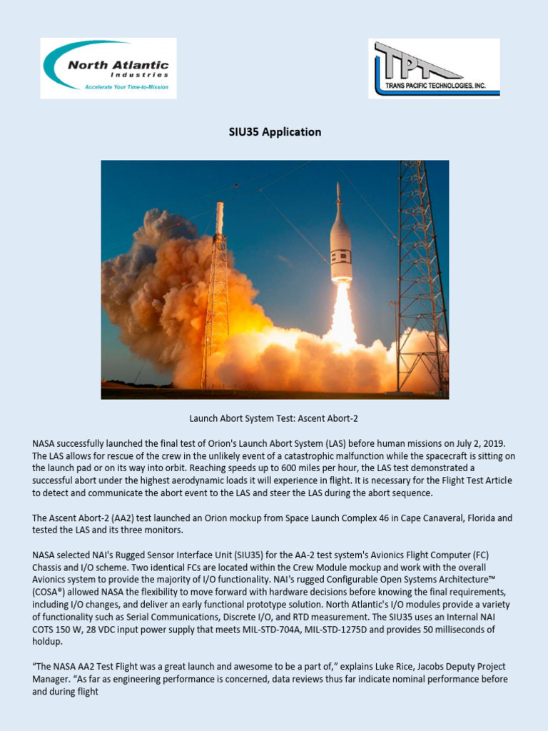 Applications SIU35 - Launch Abort System-1 | PDF | Orion (Spacecraft ...