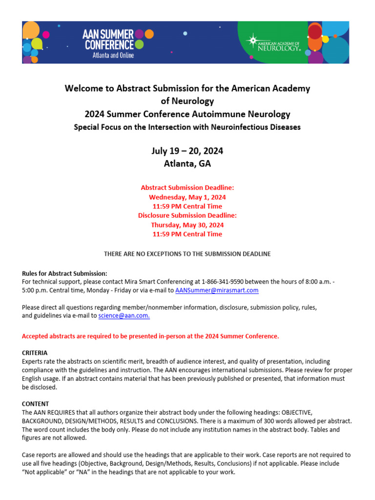 2024 Summer Conference Abstract Guidelines | PDF | Business