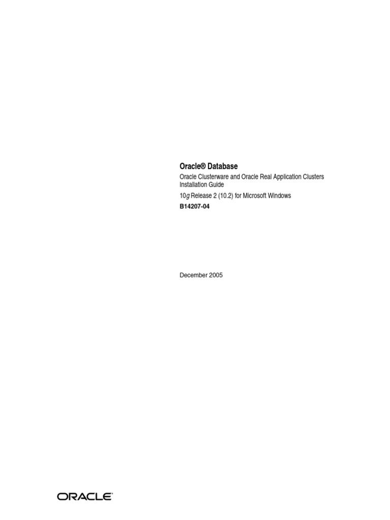 Oracle Rac Windows Pdf Databases Computer Cluster 