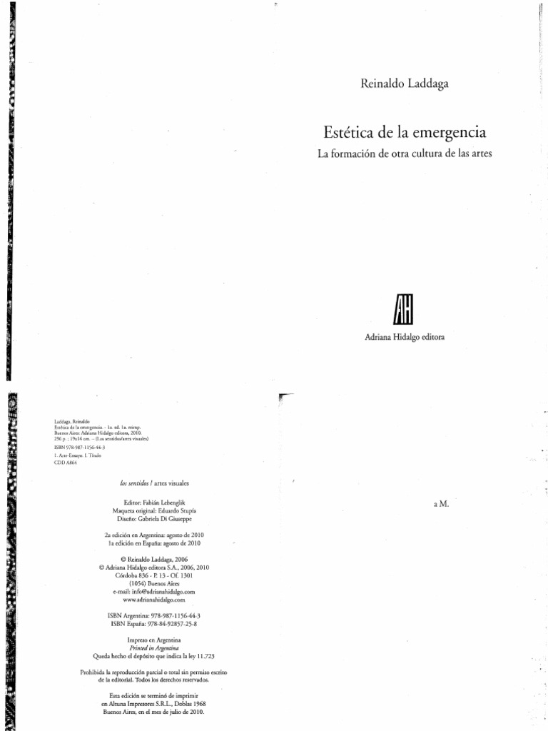 Laddaga - Estetica de La Emergencia | PDF