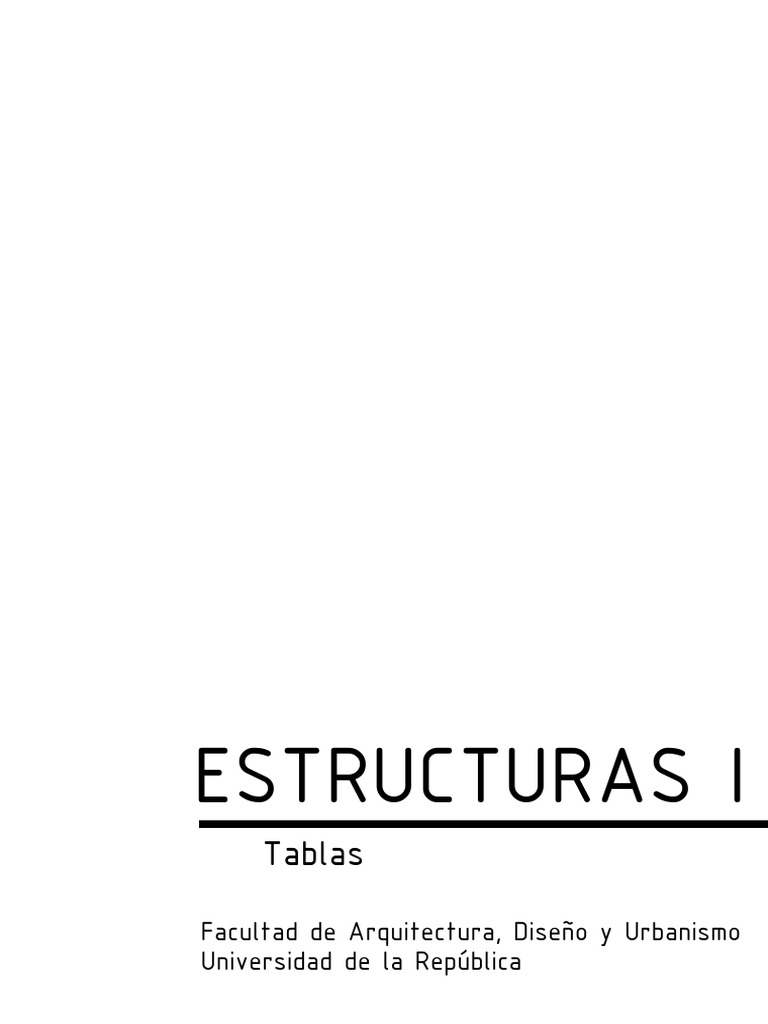 Estructuras I Tablas | PDF | Ingeniero civil | Ingeniería estructural