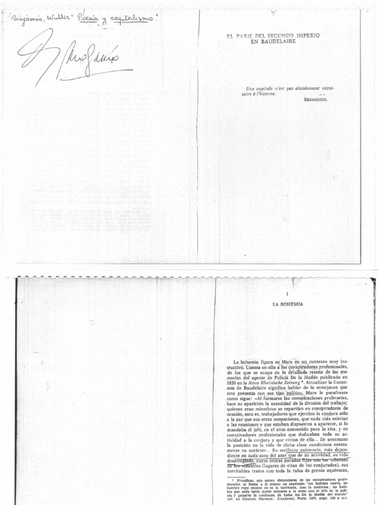 BENJAMIN, W. "El Flâneur" en El París Del Segundo Imperio en Baudelaire ...