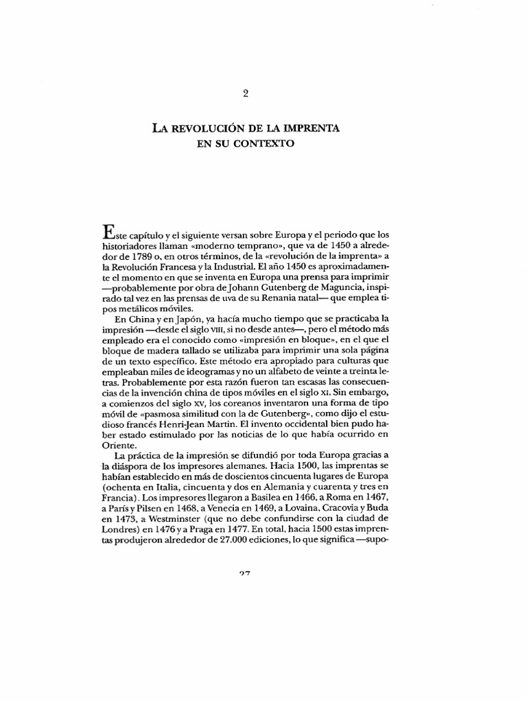 La Revolución de La Imprenta en Su Contexto | PDF | Imprenta