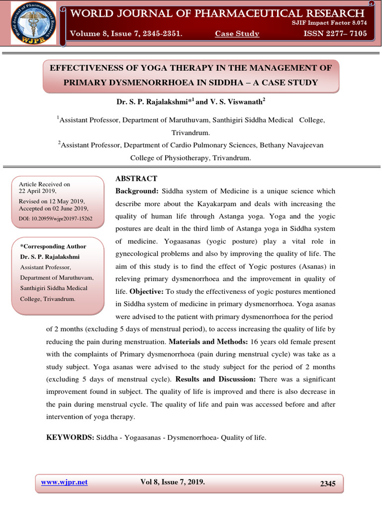 Article WJPR 1559649310 | PDF | Puberty | Menstrual Cycle