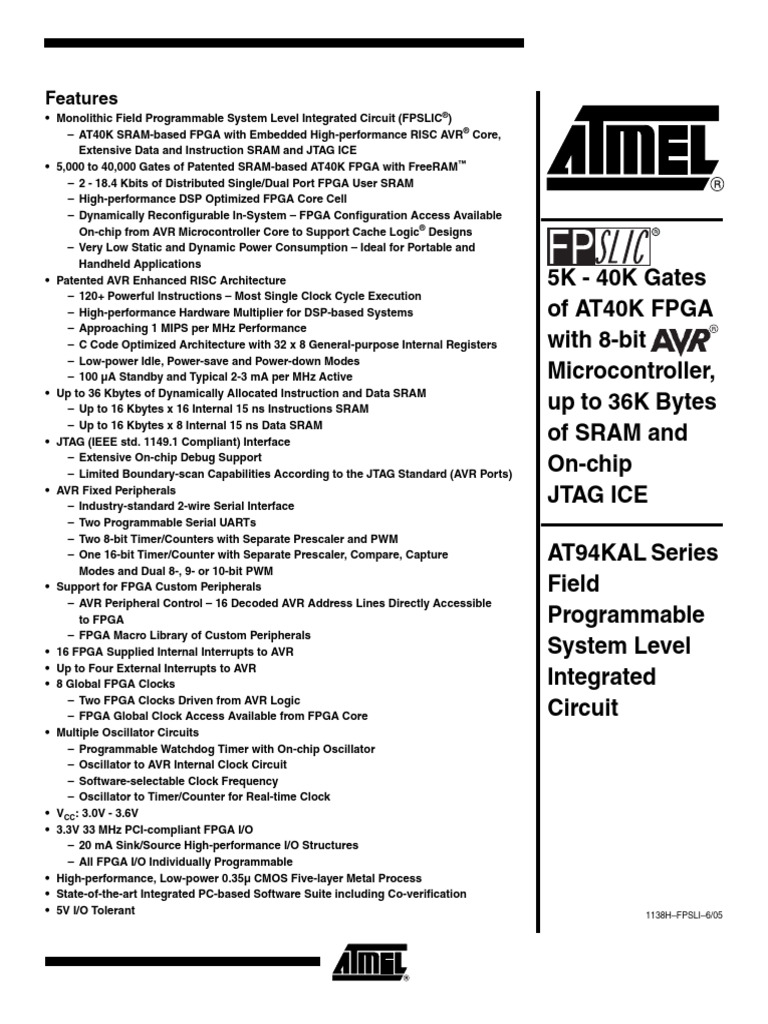 Secret of AT94K40AL-25BQC-Atmel | PDF | Field Programmable Gate Array | System On A Chip