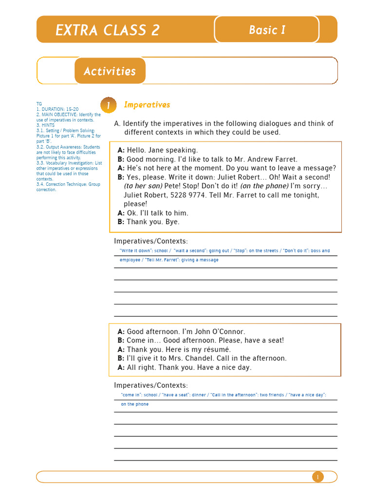 Basic I Extra Class 2 TG | PDF | Cuisine | Foods