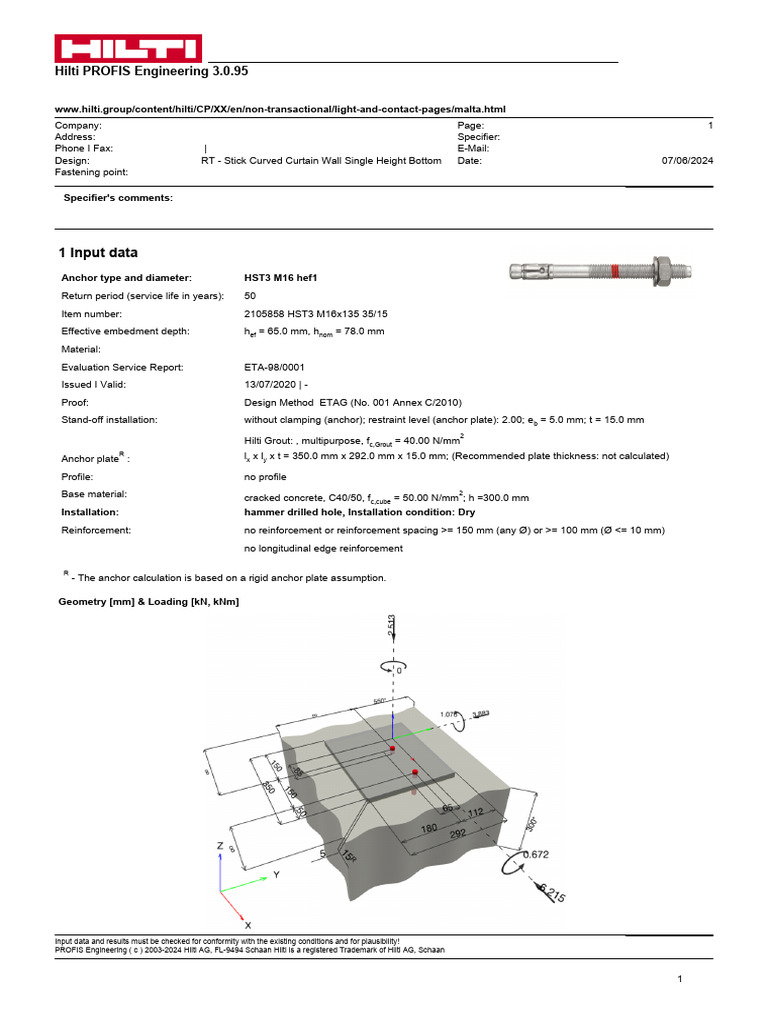 Drafts_RT - Stick Curved Curtain Wall Single Height Bottom Bracket- Wind Load - Apr 17, 2024 ...
