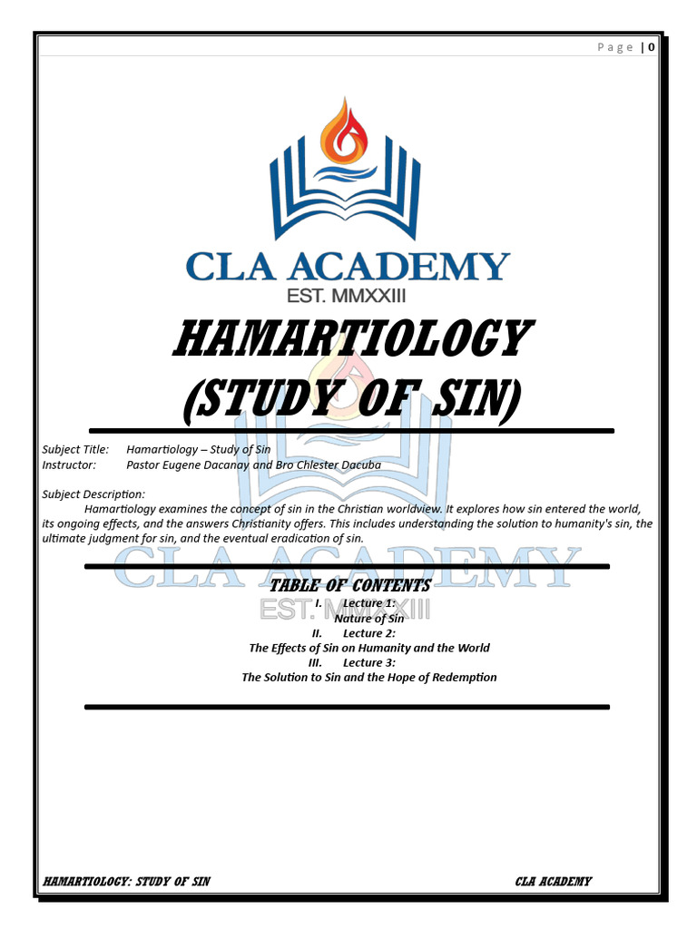 Understanding Hamartiology: The Study of Sin | PDF | Sin | Original Sin