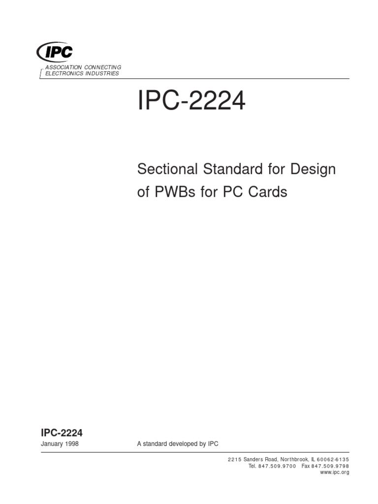 IPC-2224 - Sectional Standard For Design of PWBs For PC Cards | PDF ...