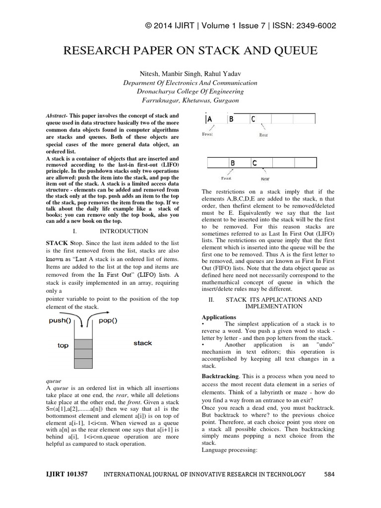 IJIRT101357_PAPER | PDF | Queue (Abstract Data Type) | Computer Programming