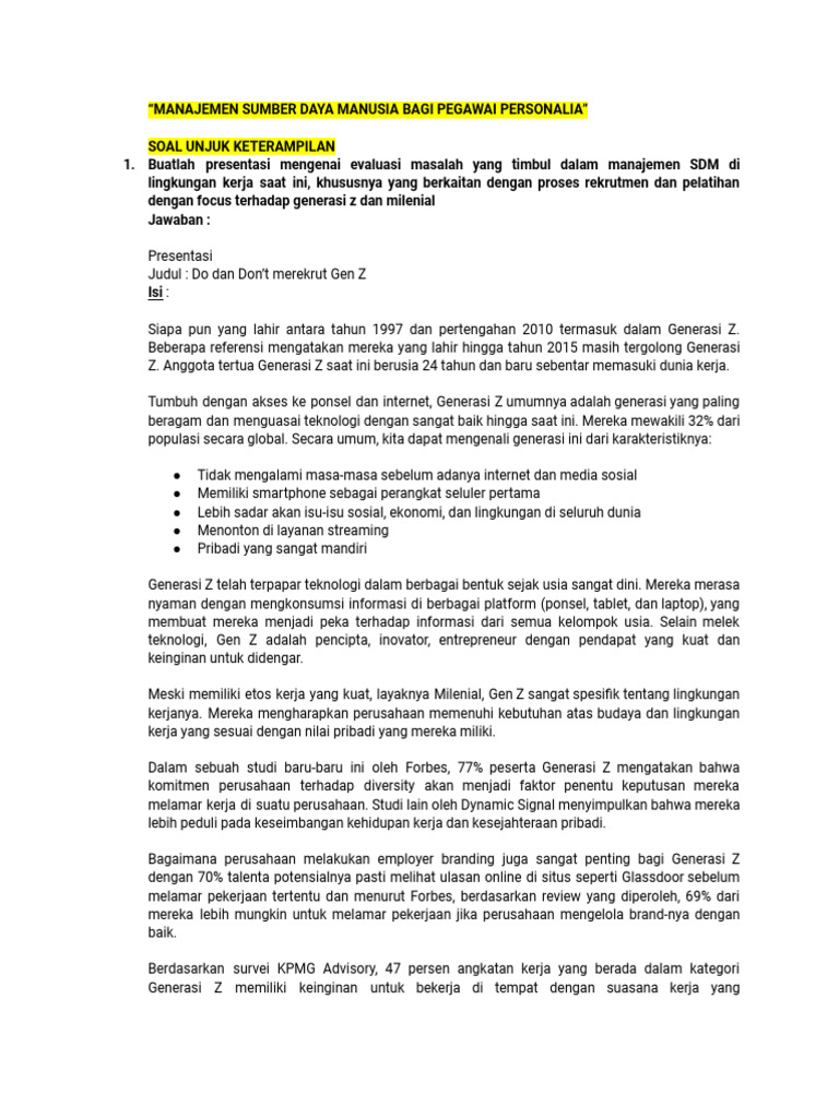 Kunci Jawaban TPM & UK SPL MSDM | PDF