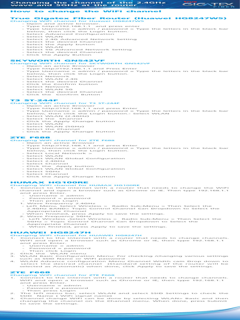Router WiFi Channel Guide | PDF | Wi Fi | Wireless Lan