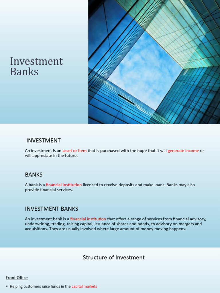 Investment Banks Pdf Investment Banking Stocks