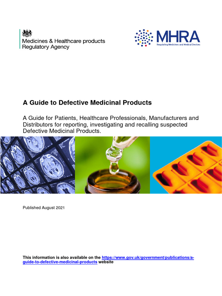 Guide To Defective Medicinal Products MHRA 1666814310 | PDF | Pharmacy ...