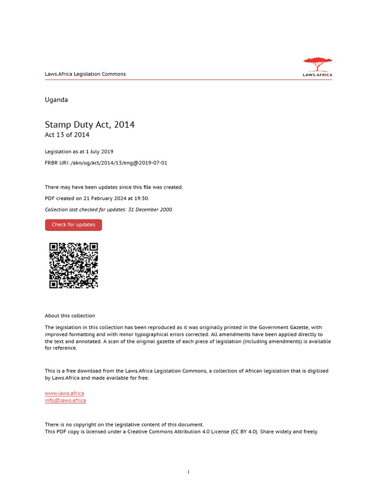 Stamp Duty Act 2014 | PDF | Negotiable Instrument | Act Of Parliament